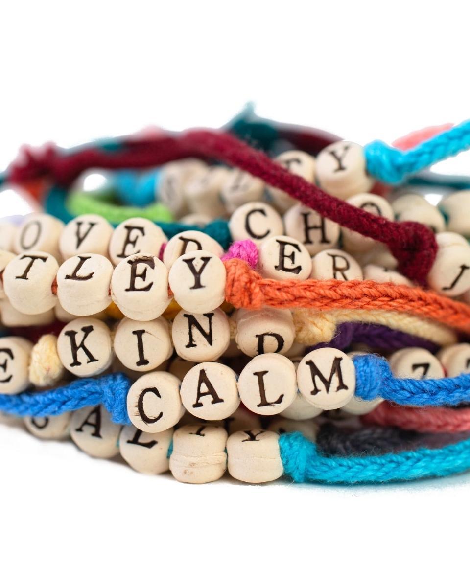 Personalized Friendship Bracelets on Woven Cord – MudLOVE